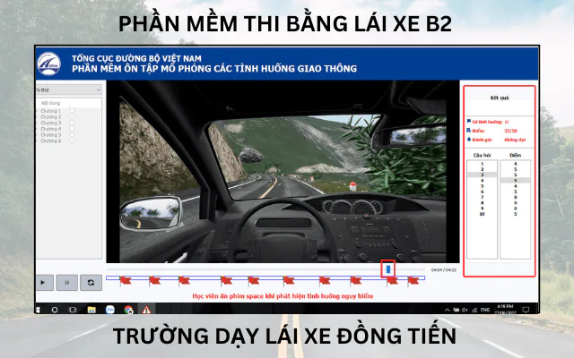 Phần mềm thi lý thuyết lái xe B2 600 câu & 120 tình huống 2022 - Hyundai Kon Tum